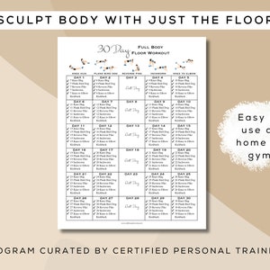 30 Day Full Body Floor Workout Printable + Interactive PDF | Easy to ...