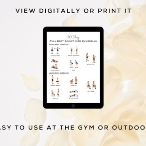 30 Day Full Body Workout With Dumbbells Printable | Bonus Infographic ...