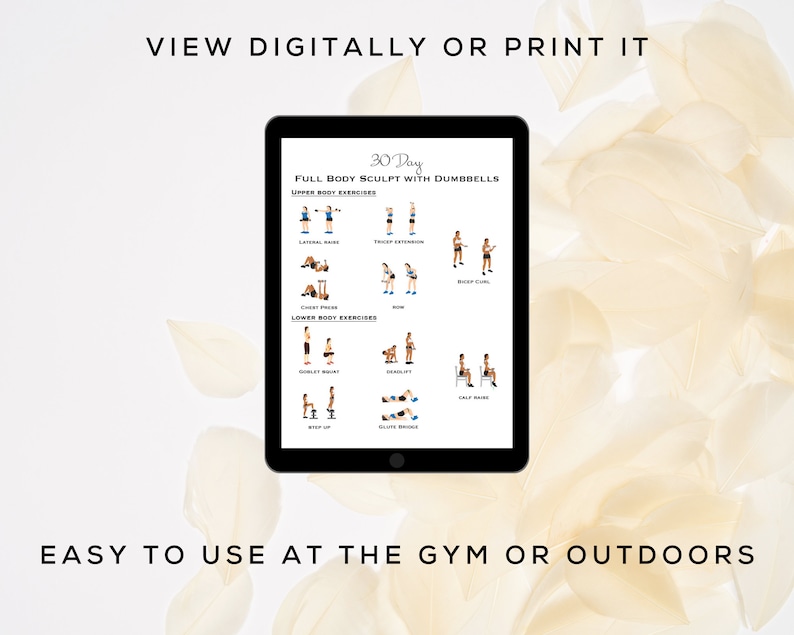 30 Day Full Body Workout With Dumbbells Printable | Bonus Infographic ...