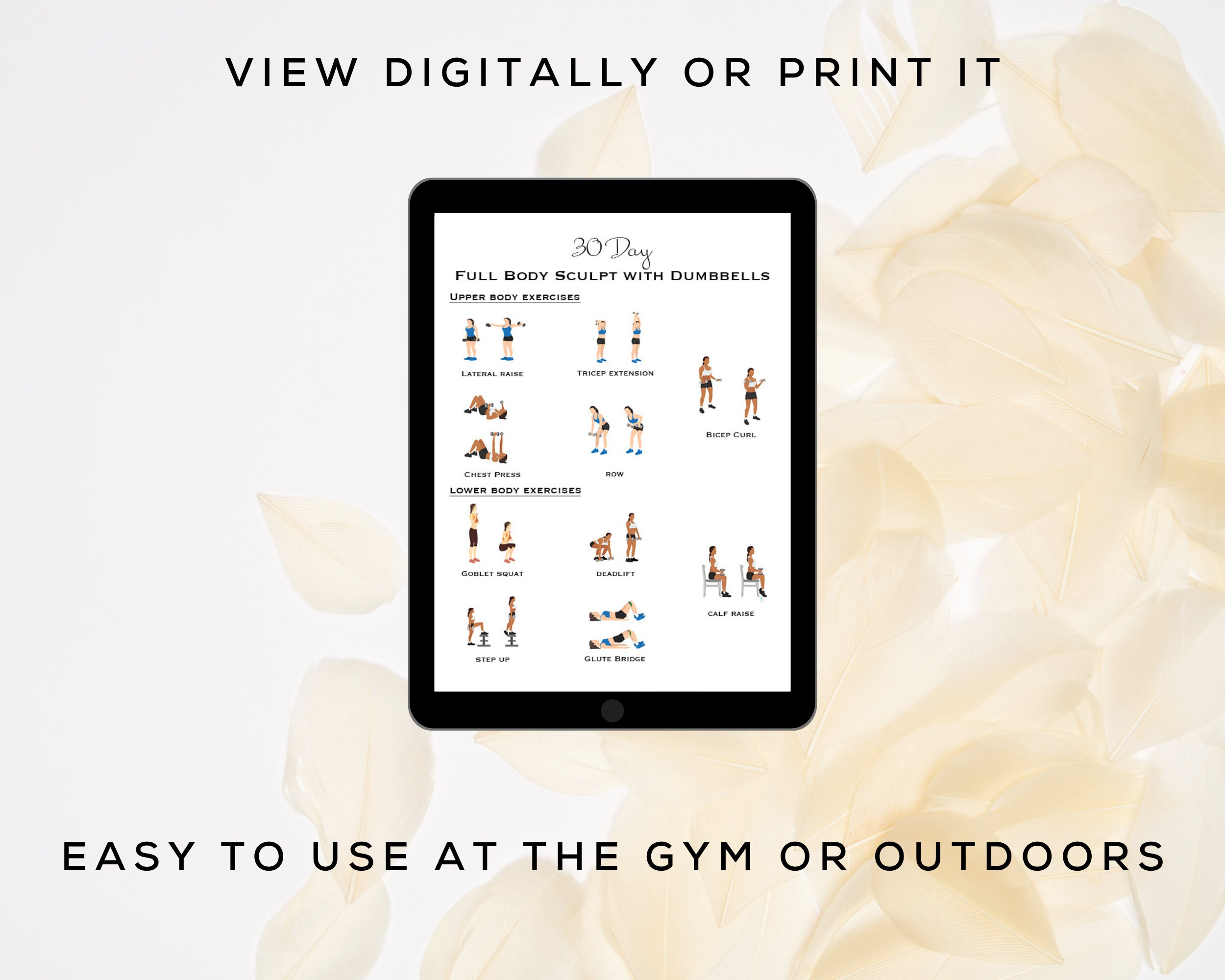 30 Day Full Body Workout With Dumbbells Printable | Bonus Infographic ...