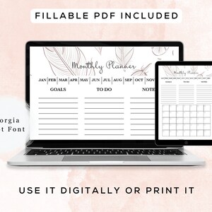 Monthly Planner Printable Fillable PDF Wellness Planner - Etsy