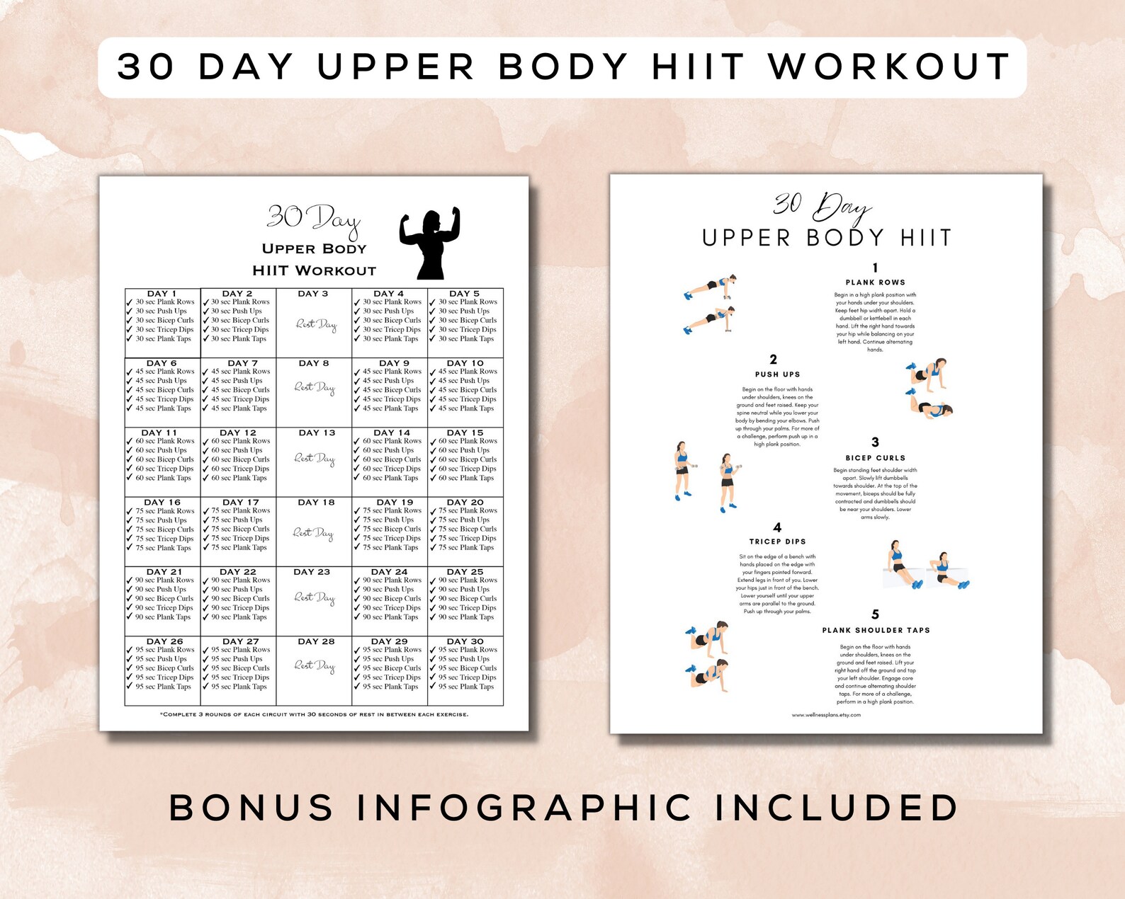 30 Day HIIT Workout Bundle Printable + Interactive PDF | Bonus ...
