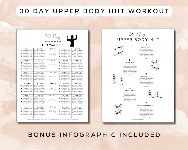 30 Day HIIT Workout Bundle Printable + Interactive PDF | Bonus ...