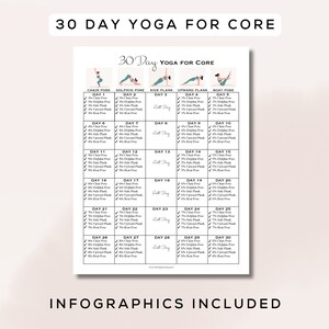 30 Day Yoga Bundle Printable + Interactive PDF | 6 Programs, Easy to ...