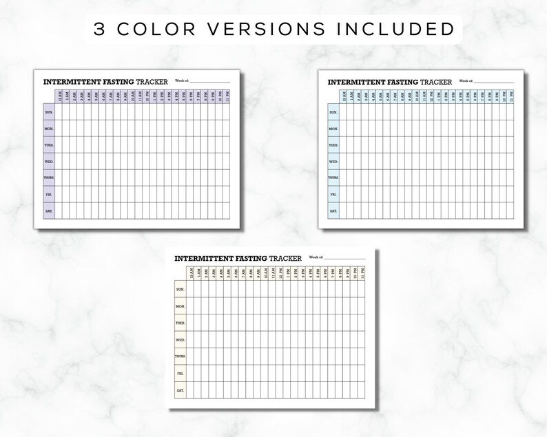 Intermittent Fasting Tracker Printable Health Tracker, Diet Tracker ...