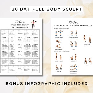 30 Day Dumbbell Workout Bundle Printable + Interactive Pdfs | 4 Workout ...