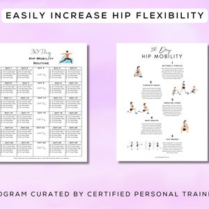 30 Day Hip Mobility Challenge Printable + Interactive PDF | Easy ...