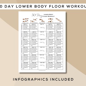 30 Day Floor Workout Bundle Printable + Interactive PDF | Easy to ...