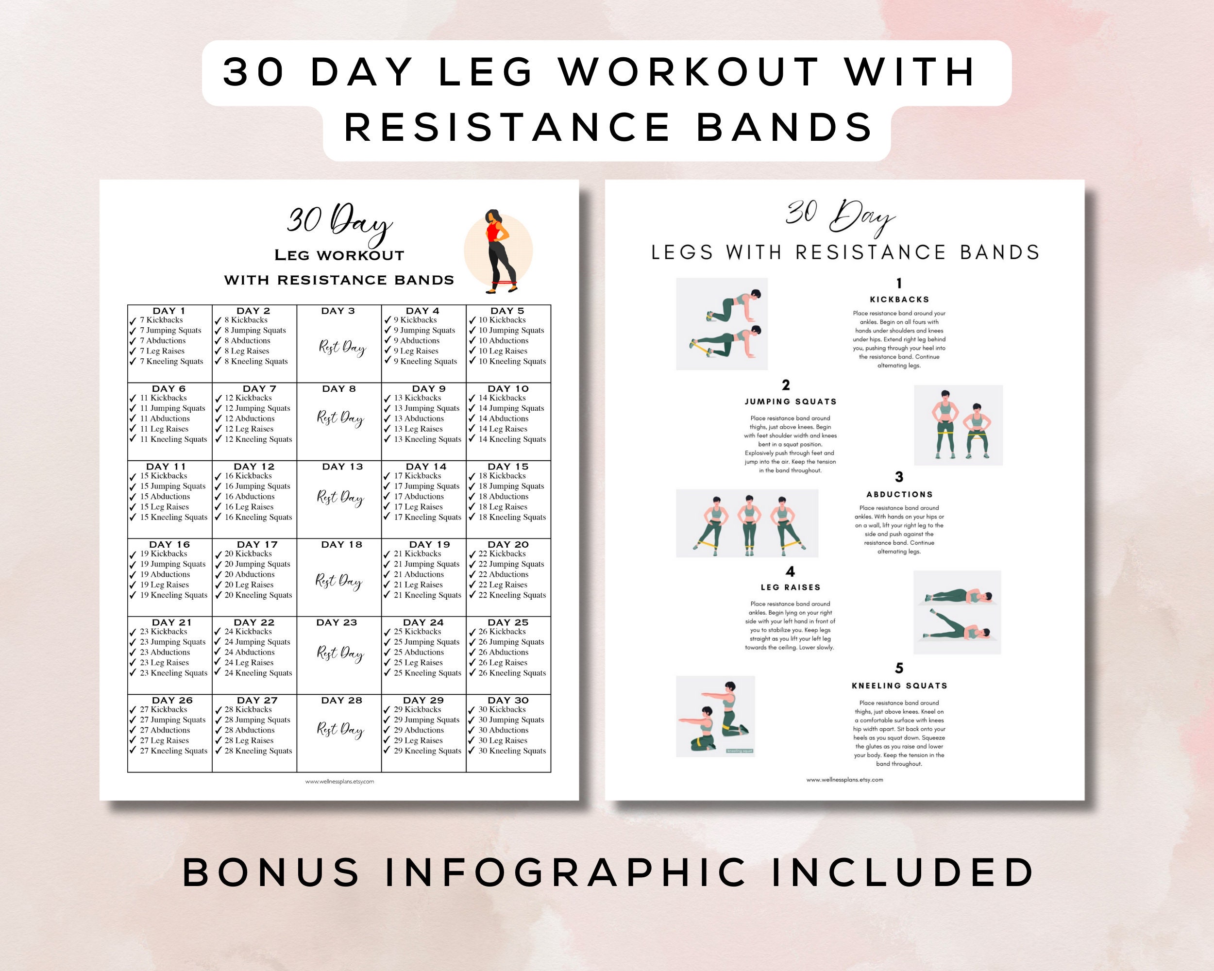 30 Day Resistance Band Workout Bundle Printable + Interactive PDF ...