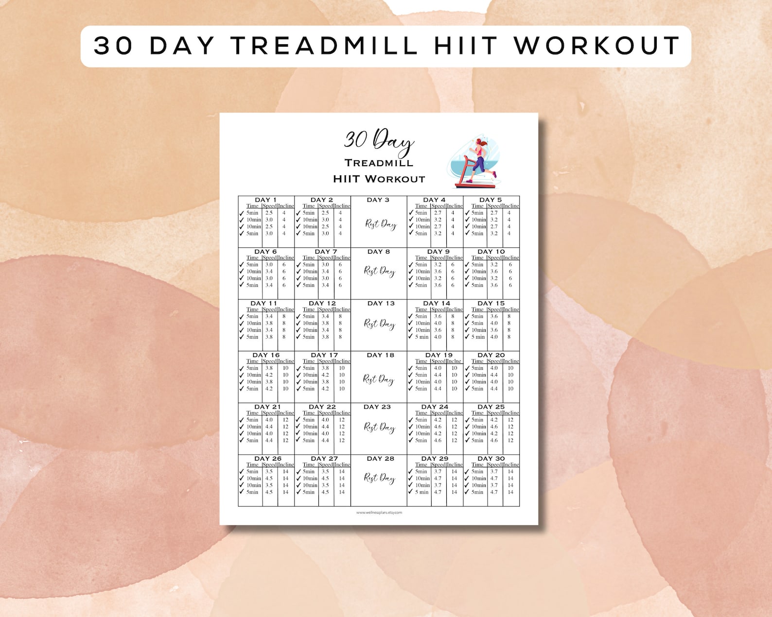 30 Day Cardio Workout Bundle Printable + Interactive PDF | 5 Programs ...
