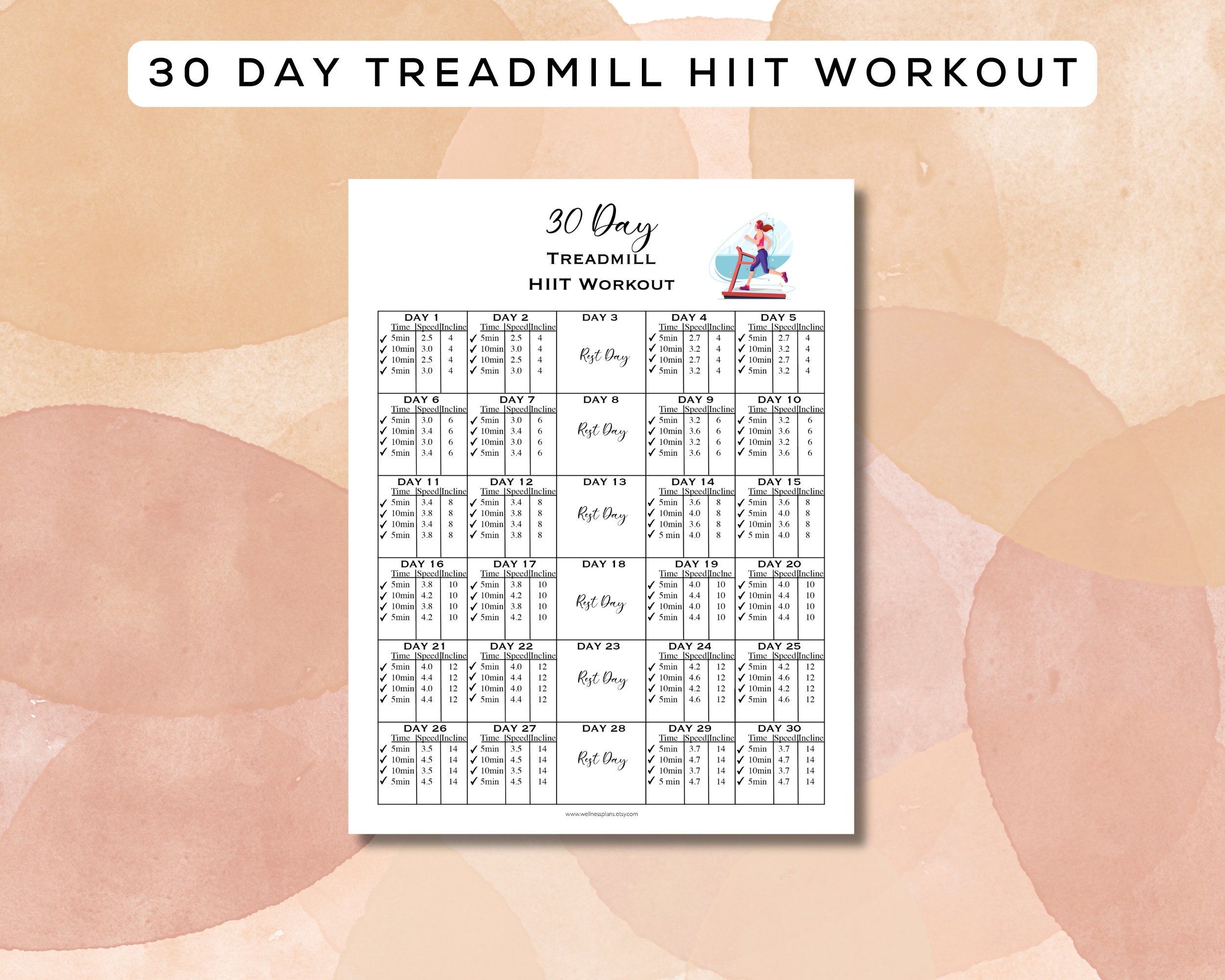 30 Day Cardio Workout Bundle Printable + Interactive PDF | 5 Programs ...