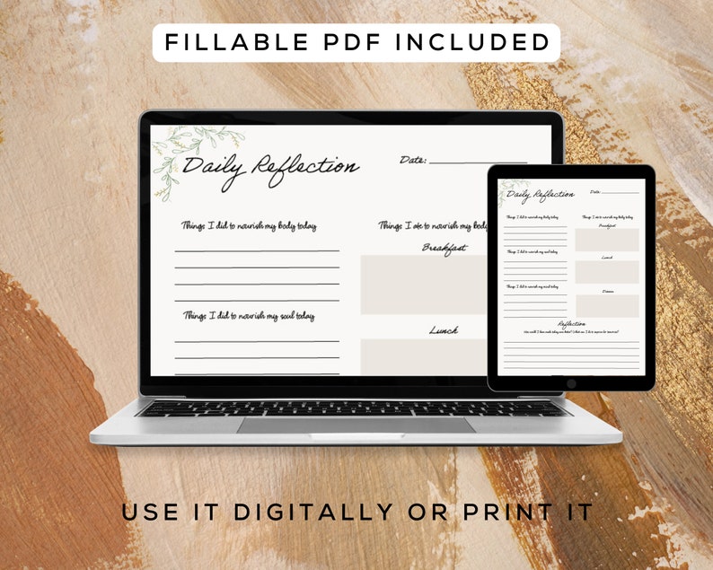 Daily Reflection Printable Fillable PDF Track and Reflect - Etsy