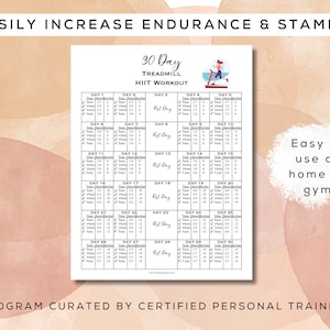 30 Day Treadmill HIIT Workout Plan Printable + Interactive PDF, Digital ...