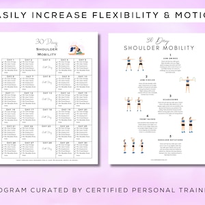 30 Day Shoulder Mobility Challenge Printable + Interactive PDF | Bonus Infographic, Easy ...