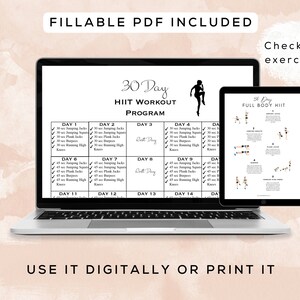 30 Day Full Body HIIT Workout Plan Printable + Digital Gym Guide ...