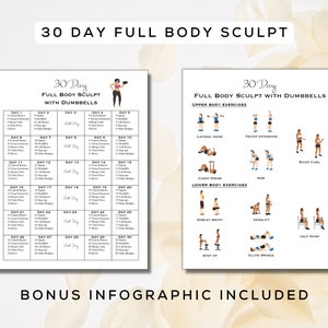 30 Day Dumbbell Workout Bundle Printable Fillable PDF 4 Workout Plans ...