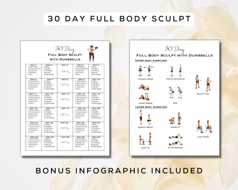 30 Day Dumbbell Workout Bundle Printable Fillable PDF 4 - Etsy UK