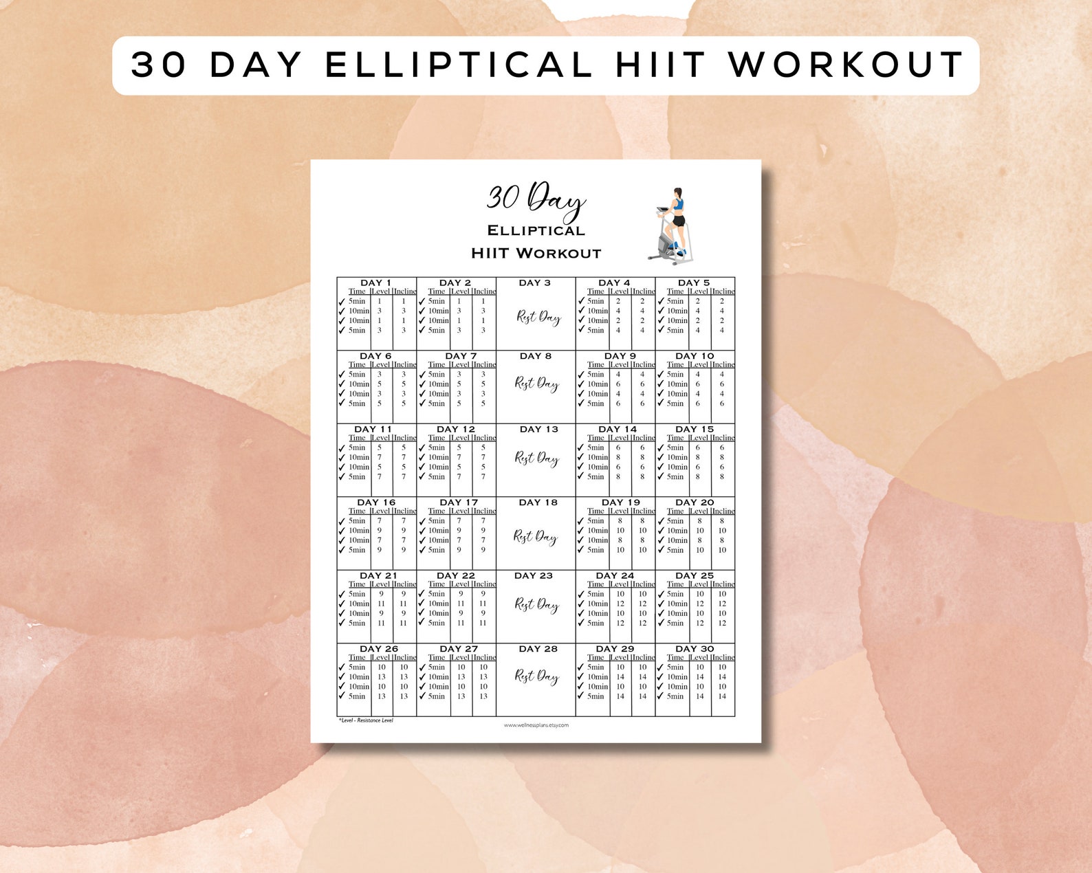 30 Day Cardio Workout Bundle Printable + Interactive PDF | 5 Programs ...