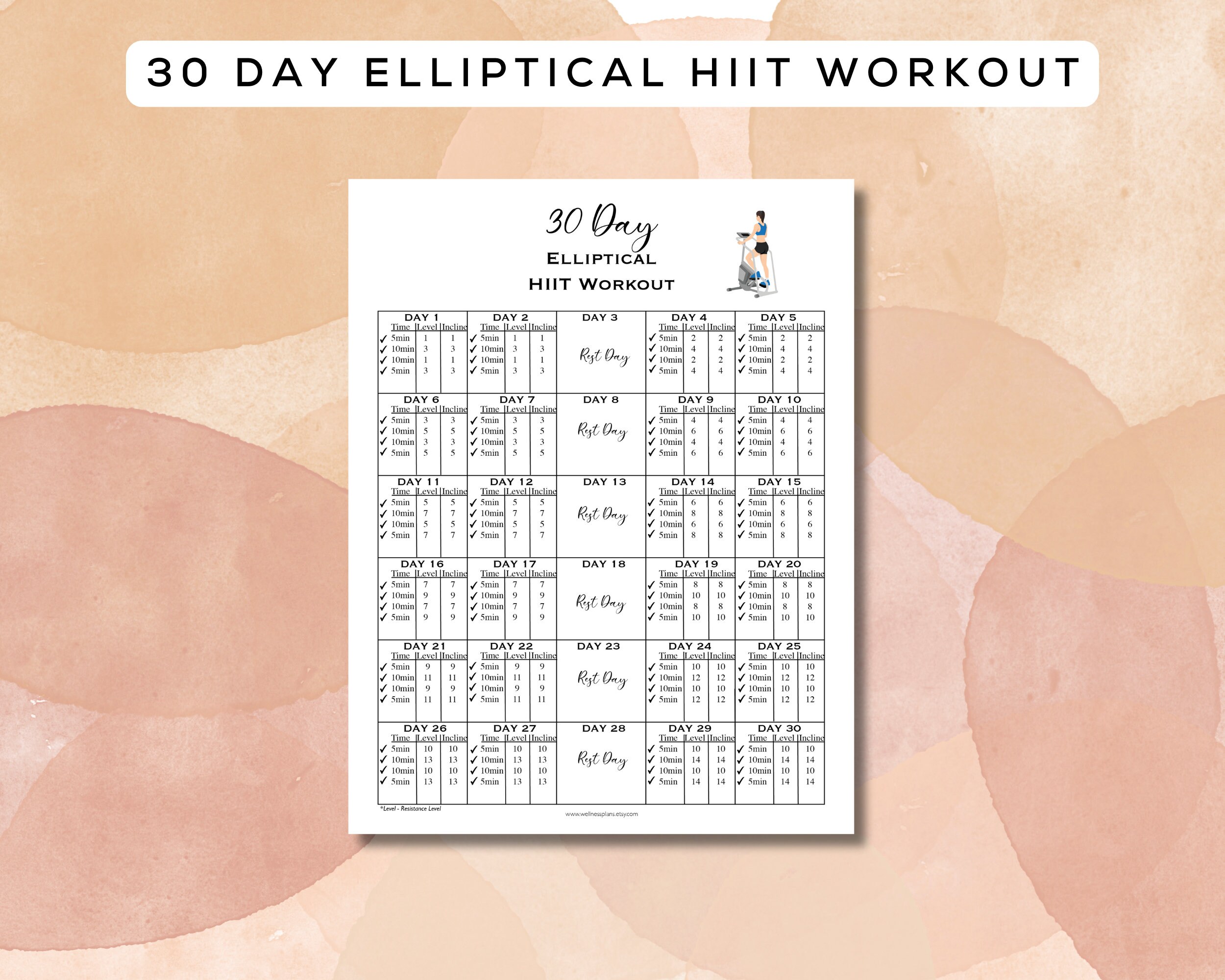 30 Day Cardio Workout Bundle Printable + Interactive PDF | 5 Programs ...