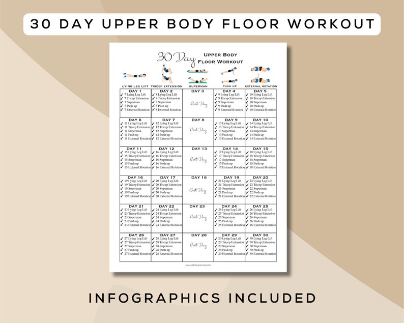 30 Day Floor Workout Bundle Printable + Interactive PDF | Easy to ...