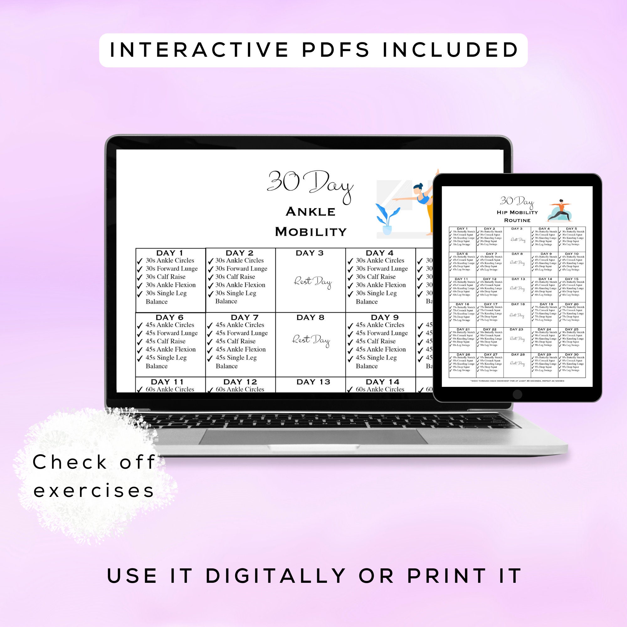 30 Day Mobility Bundle Printable + Interactive PDF | 3 Mobility ...