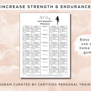 30 Day Full Body HIIT Workout Plan Printable + Digital Gym Guide ...