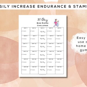30 Day Bike Riding Challenge Printable + Interactive PDF, Digital Gym ...