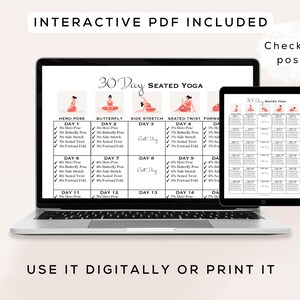 30 Day Seated Yoga Printable + Interactive PDF | Easy to Follow Poses ...