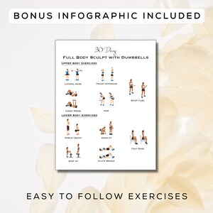30 Day Full Body Workout With Dumbbells Printable | Bonus Infographic ...