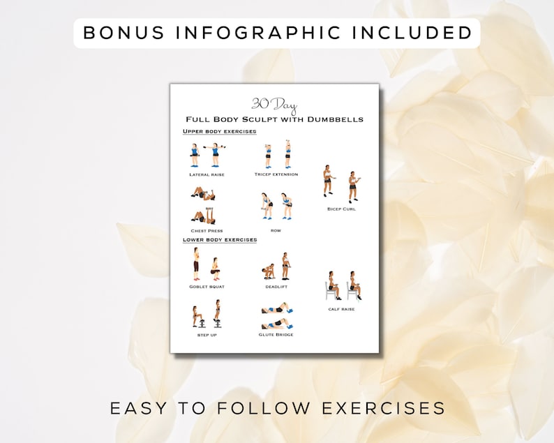 30 Day Full Body Workout With Dumbbells Printable | Bonus Infographic ...