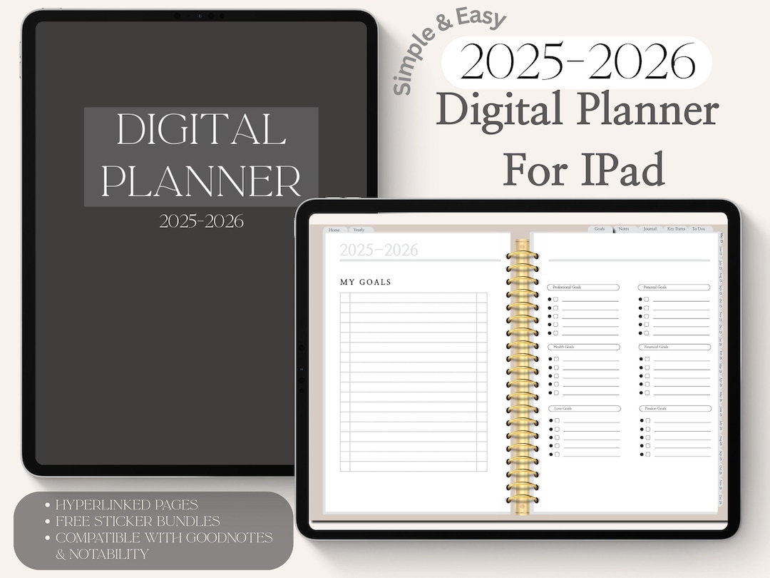 2026 Simple Digital Planner, Monthly, Weekly Planner, iPad Planner ...