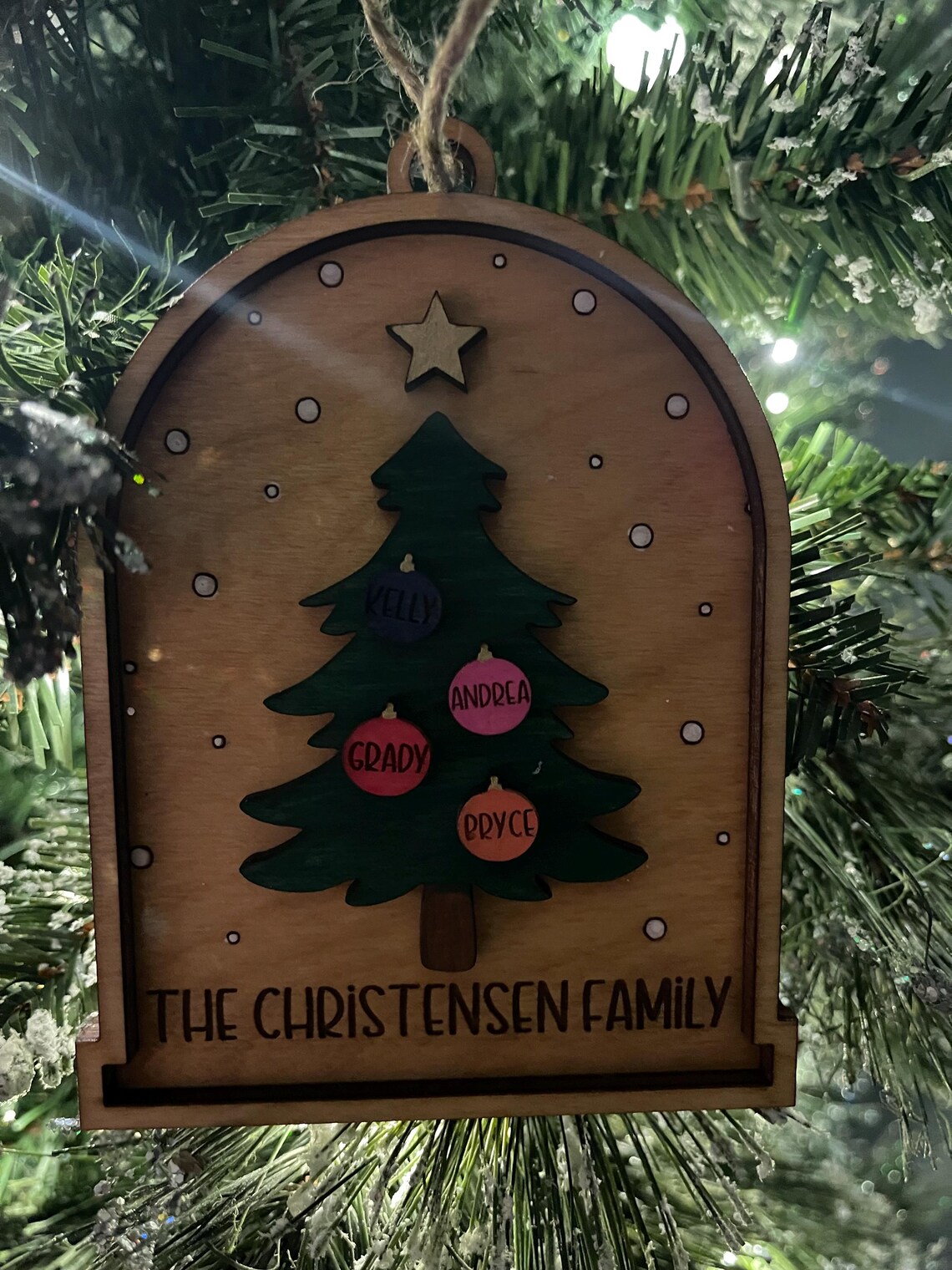 Family Christmas Snow Globe Tree Ornament - Etsy