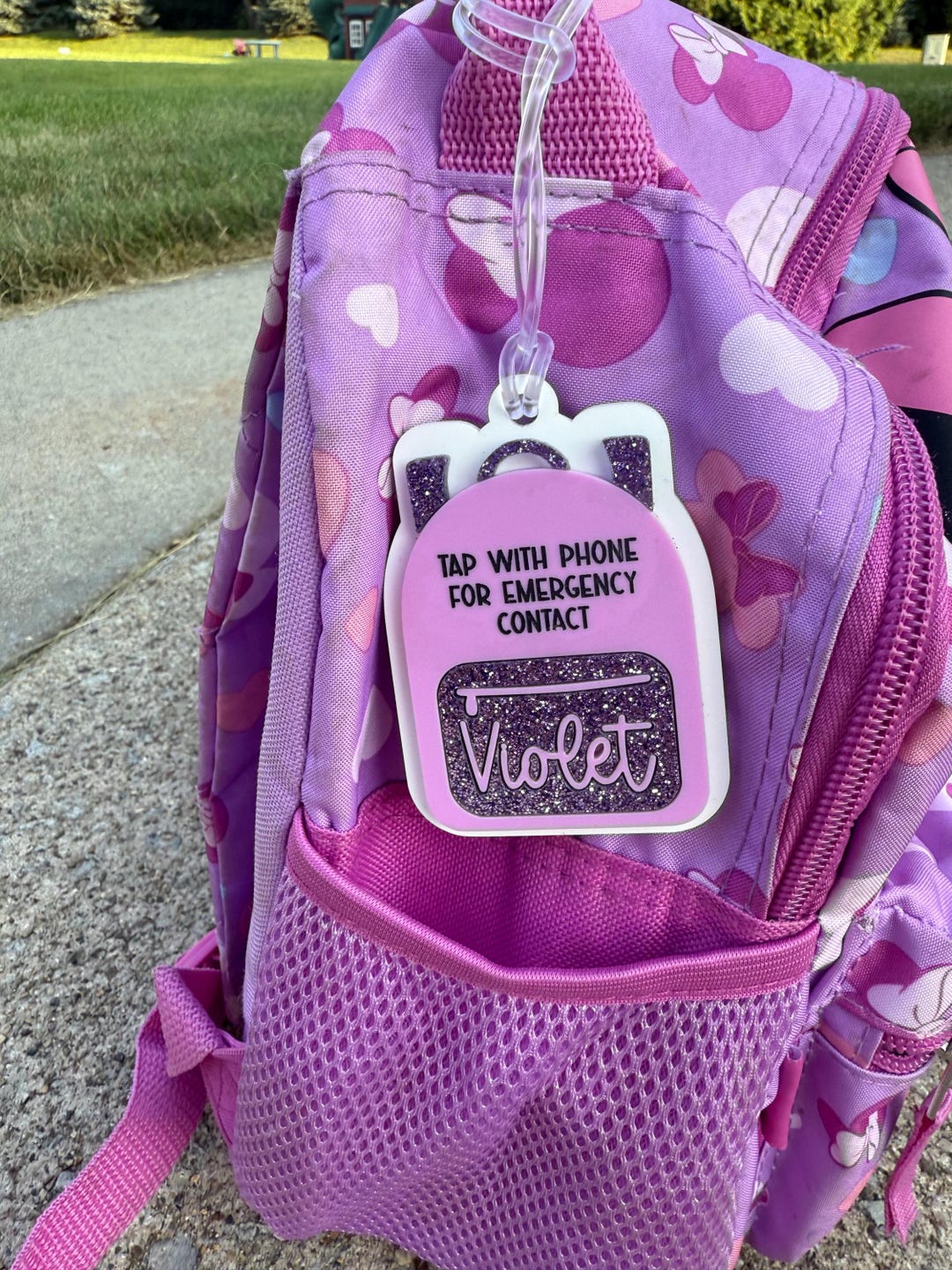 Personalized NFC Backpack Tag: Acrylic Emergency Contact, Smart Kid ...