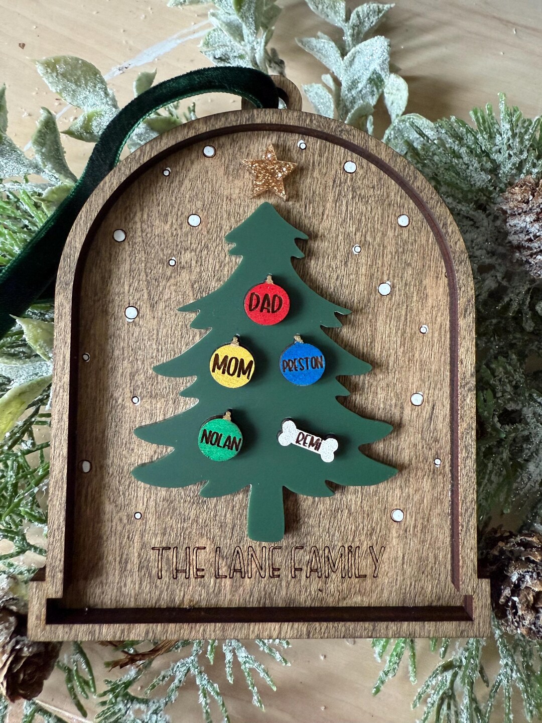 Family Christmas Snow Globe Tree Ornament - Etsy