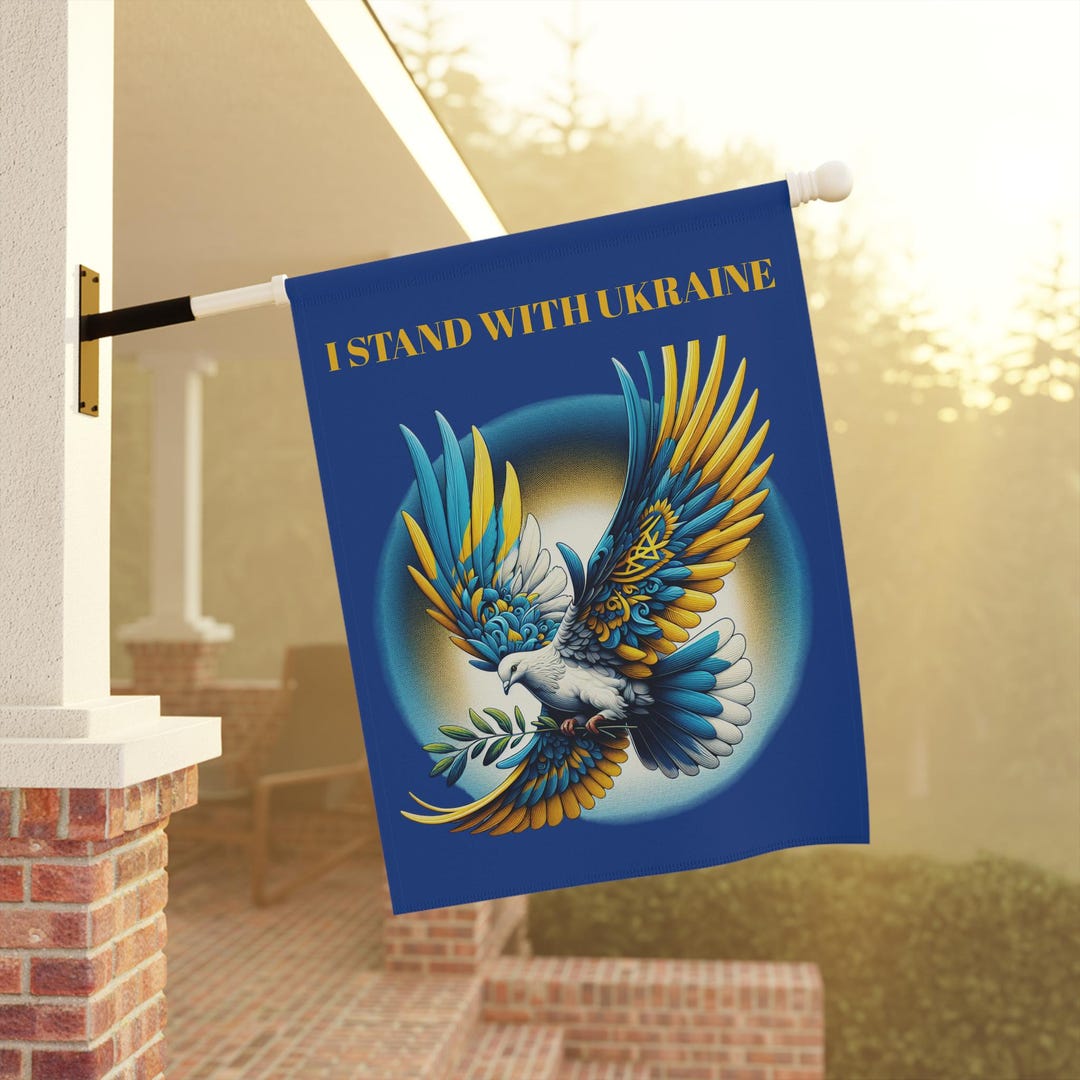 Pole Banner, Ukrainian Flag With Trident Symbol, Patriotic Garden Decor ...