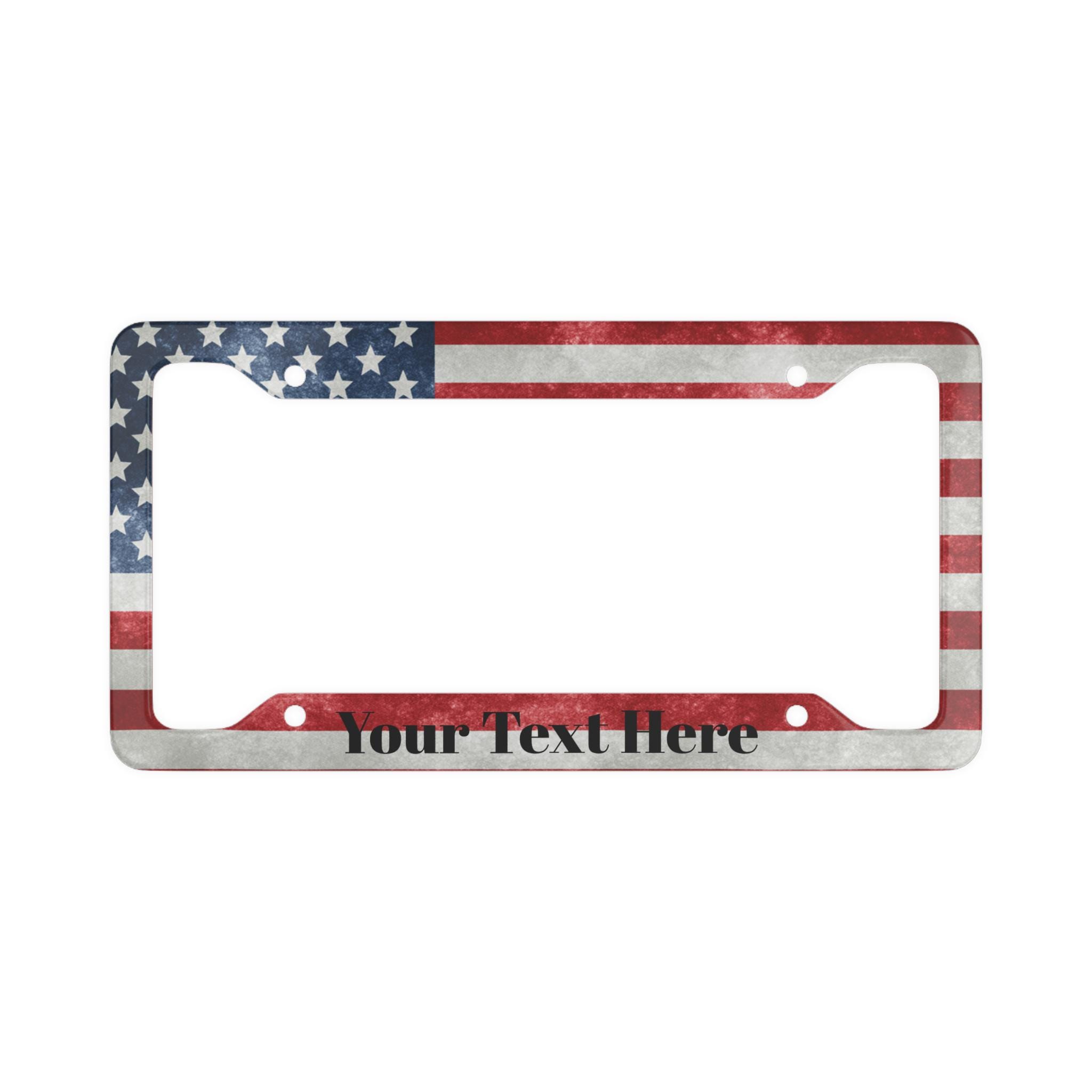 Customizable USA Flag License Plate Frame, American Patriotic Car ...