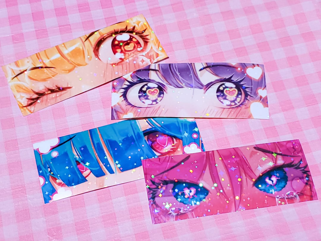 Holographic Anime Eyes Sticker, Shoujo Kawaii Heart Stickers - Etsy