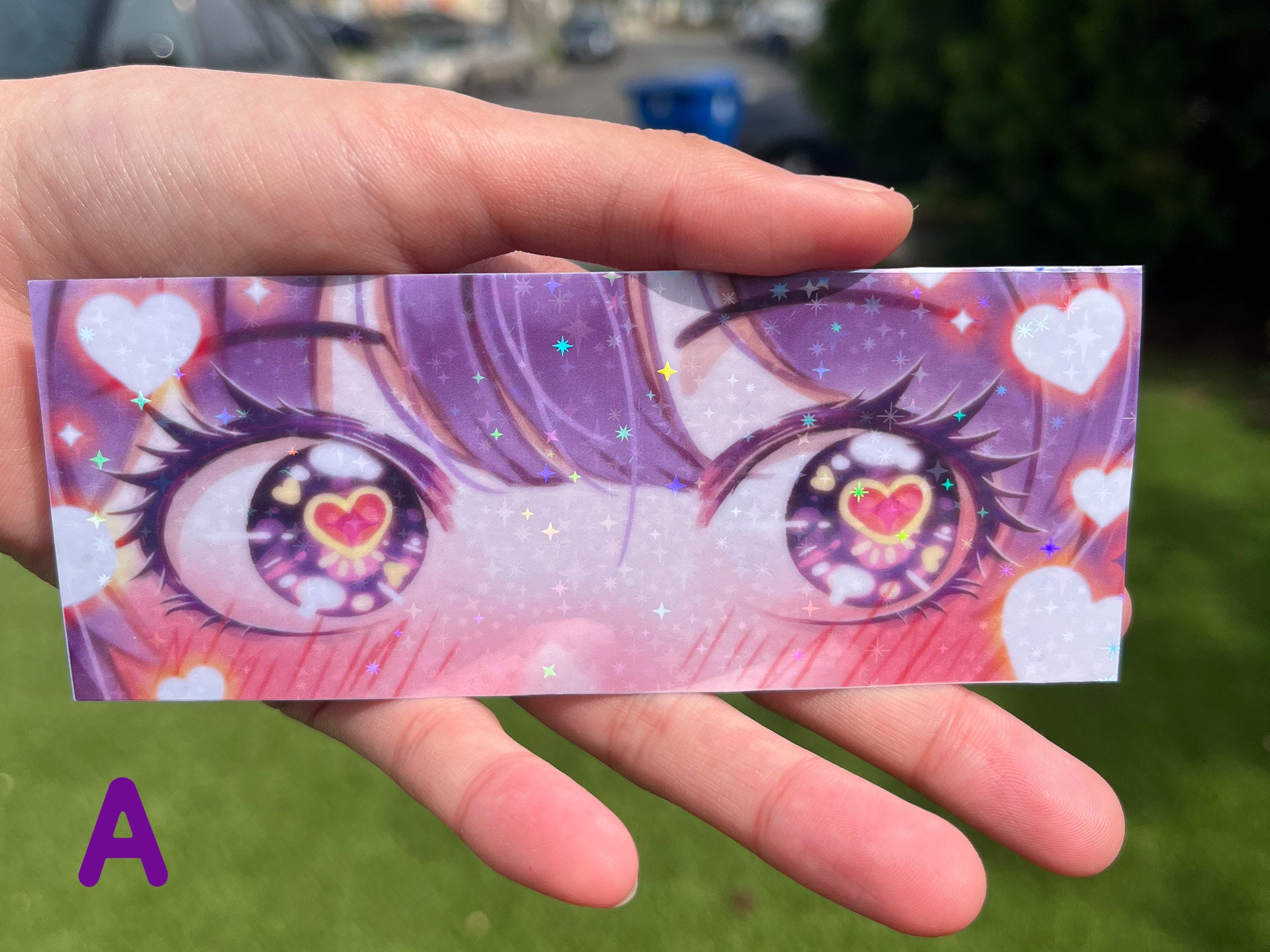 Holographic Anime Eyes Sticker, Shoujo Kawaii Heart Stickers - Etsy