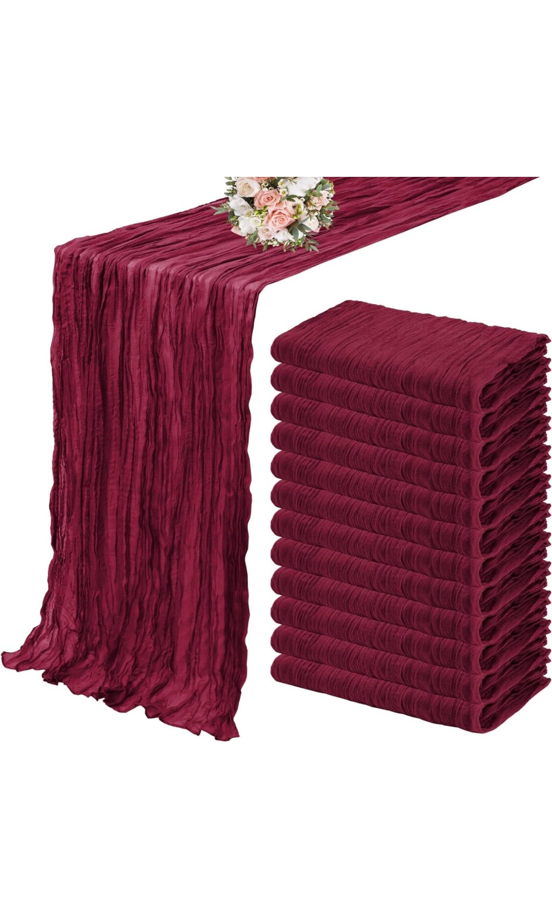Romantic Chiffon Tablecloth Runner Ivory Cheesecloth Runner Wedding ...