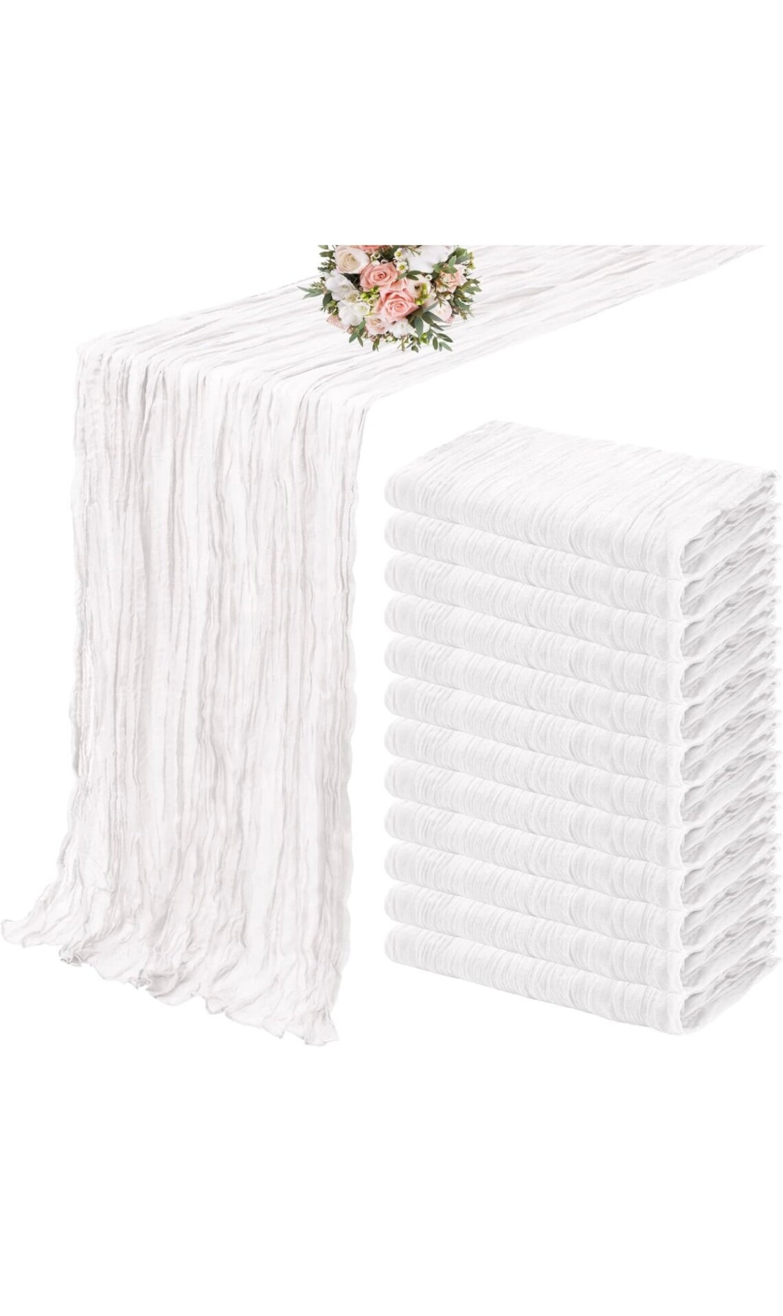 Romantic Chiffon Tablecloth Runner Ivory Cheesecloth Runner Wedding ...