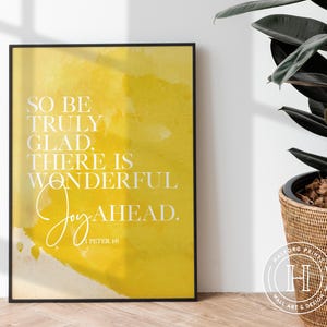 Scripture Wall Art, Yellow Bible Verse 1 Peter 1 - 6 (printable ...
