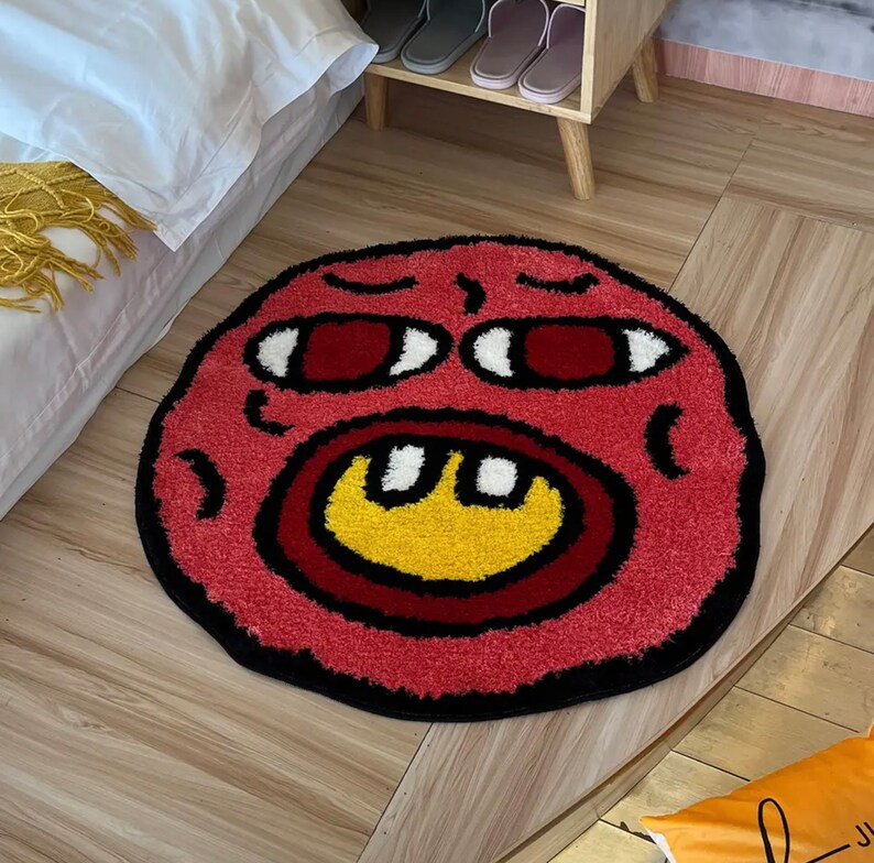 Cherry Bomb Rug Pink Handmade Tufted Carpet Room Decor Rug Small Rug ...