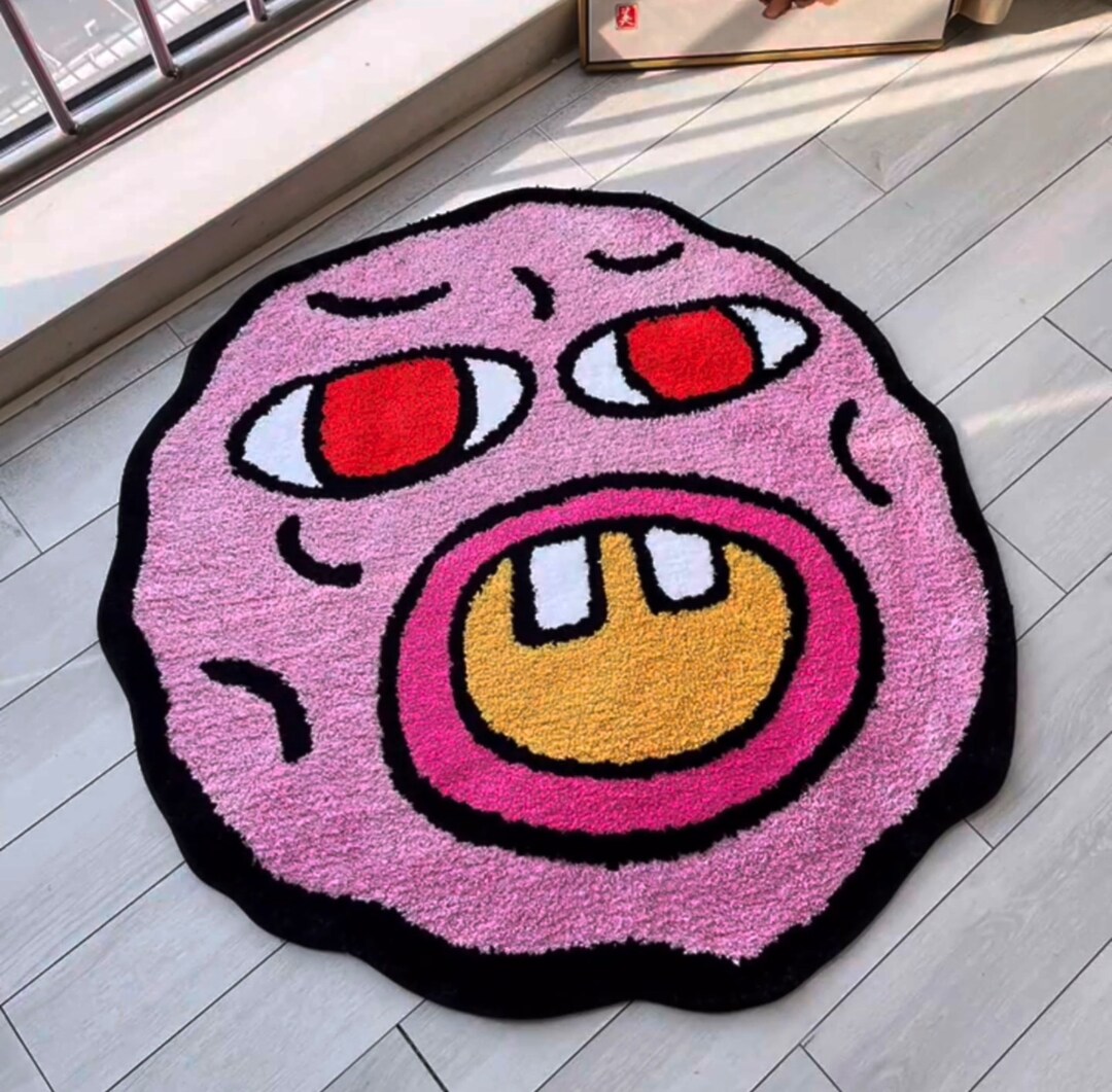 Cherry Bomb Rug Pink Handmade Tufted Carpet Room Decor Rug Small Rug ...
