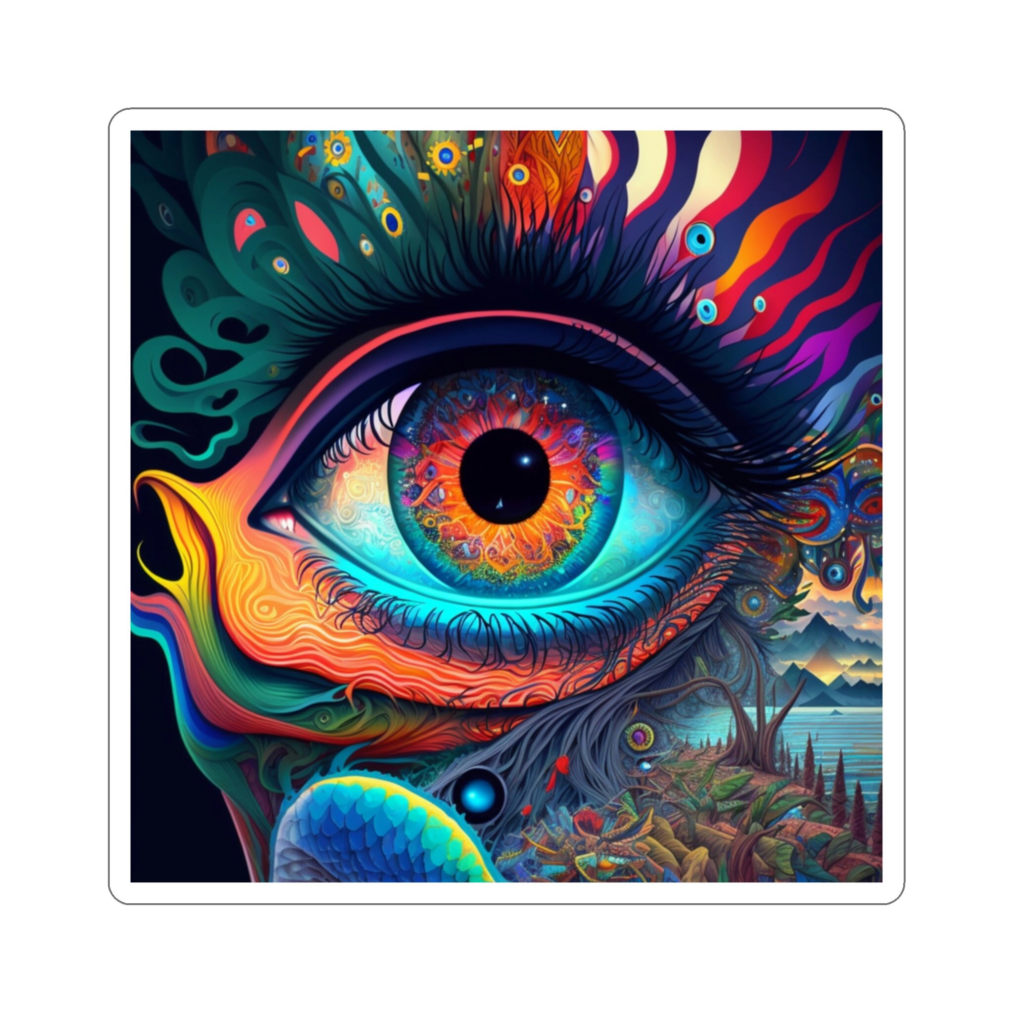 Psychedelic Eye Sticker - Etsy