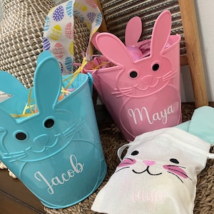 Personalized Easter Baskets, Easter Baskets for Kids, Plastic Bucket ...