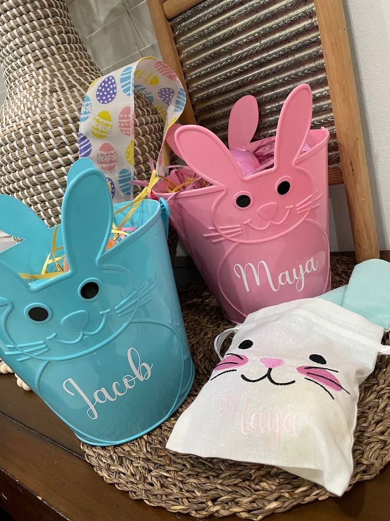 Personalized Easter Baskets, Easter Baskets for Kids, Plastic Bucket ...