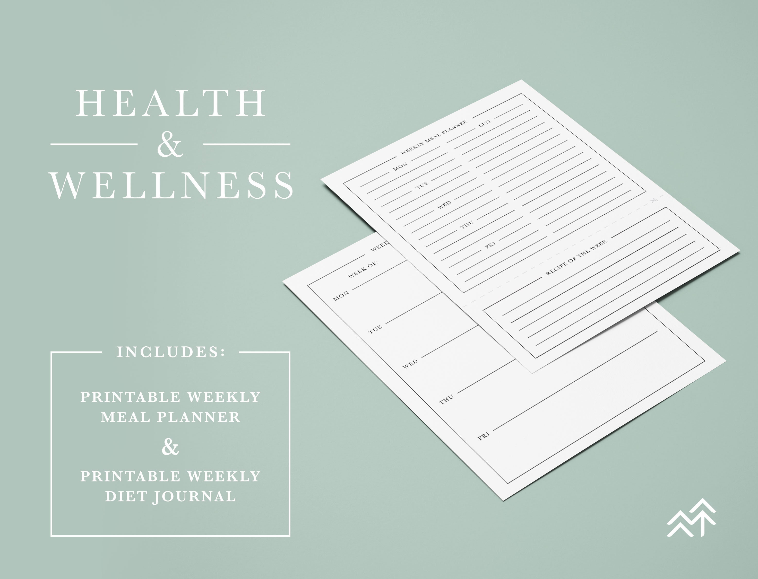 Health and Wellness Printable Weekly Meal Planner and Diet Journal - Etsy