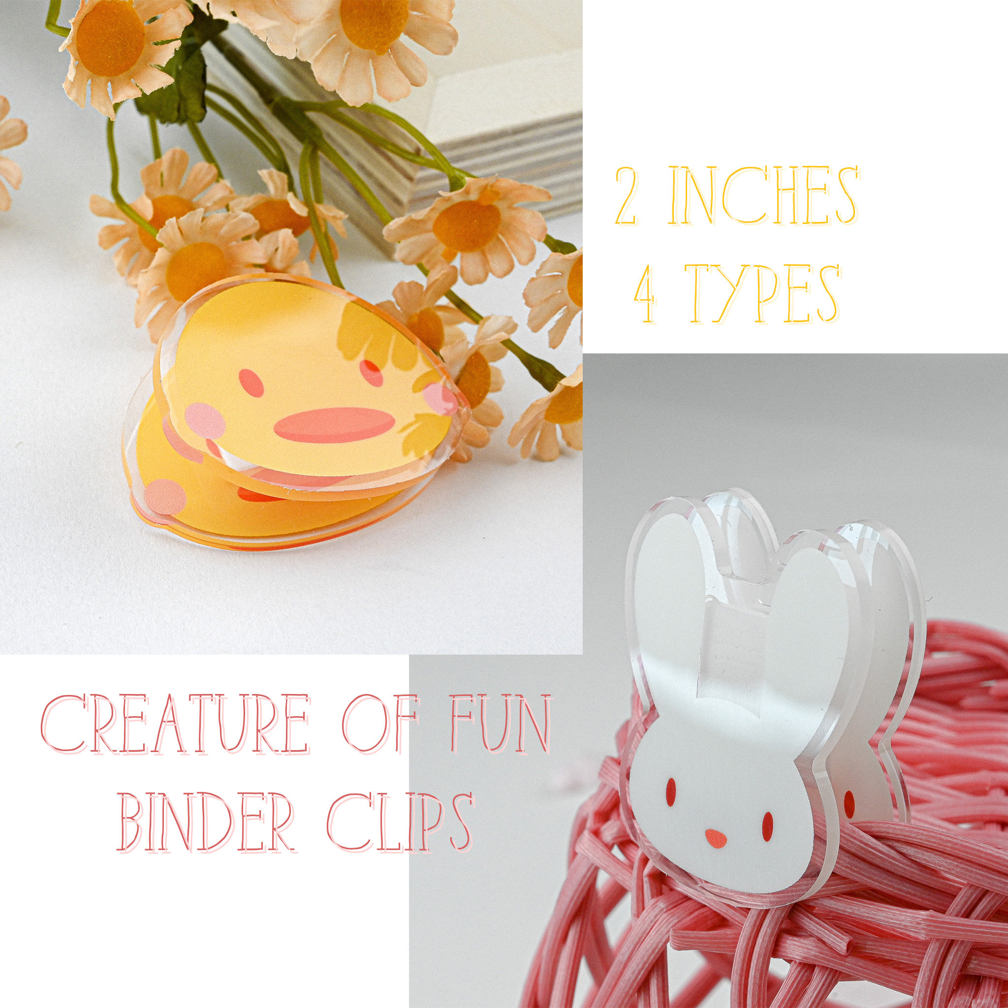 Cute Animal Binder Clip Kawaii Journal Planner Clips - Etsy