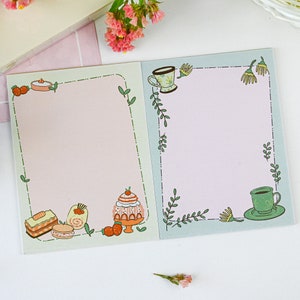 Cakes & Tea Notepad Cute Memo Pad Kawaii Food Memopad Sweets and ...