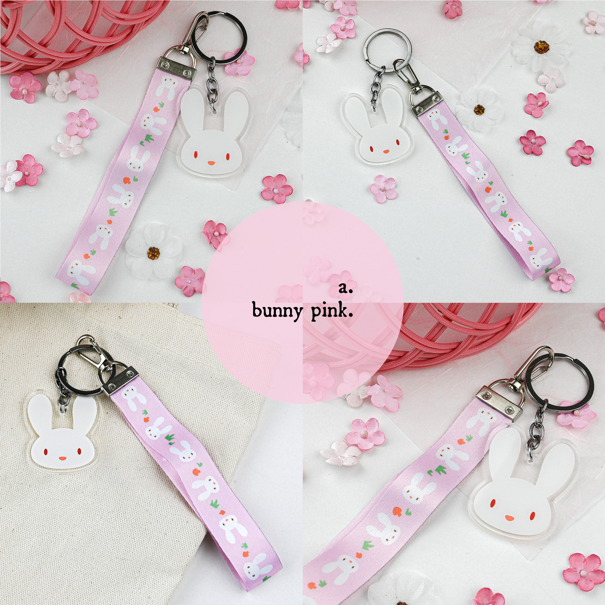Cute Animal Lanyard Keychain Acrylic Charm Colorful Keychain Kawaii ...